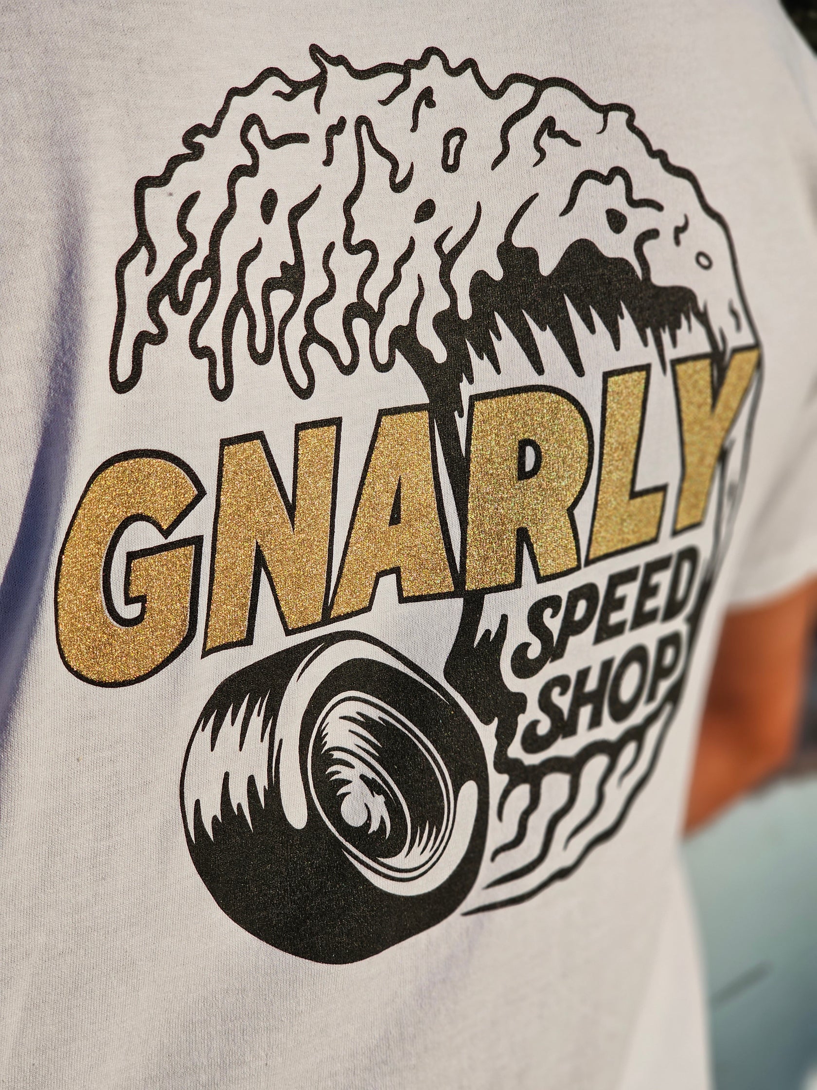 White Gnarly Speed Shop Logo T-Shirt – GNARLY SPEED SHOP
